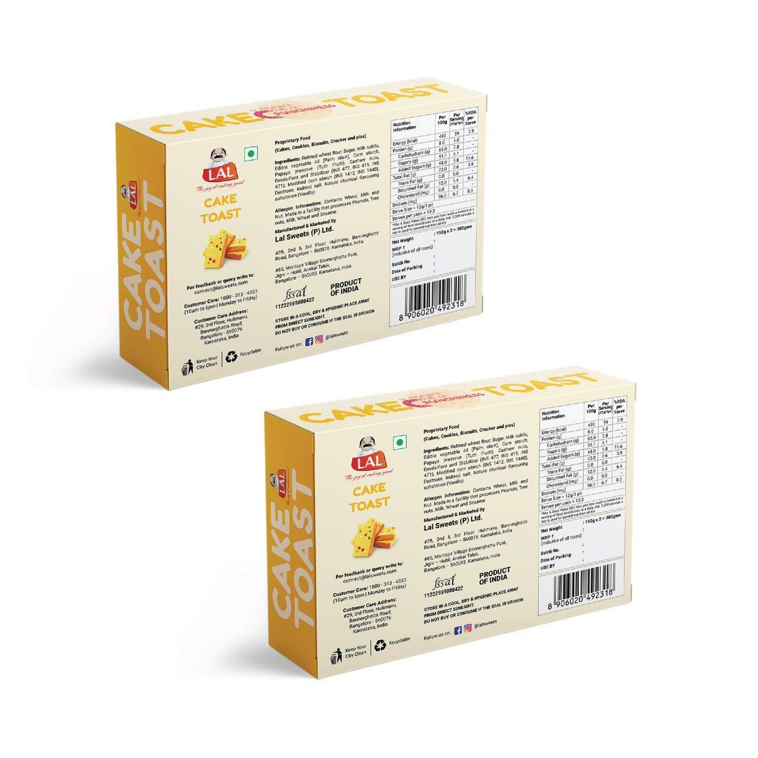 Lal Sweets Cake Toast 300g x 2 Pack – PUSHMYCART