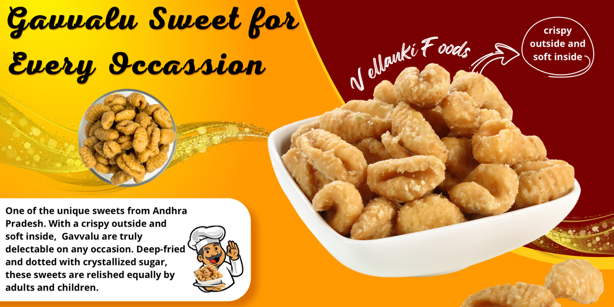 Vellanki Foods Gavvalu Sweet for Every Occassion – PUSHMYCART