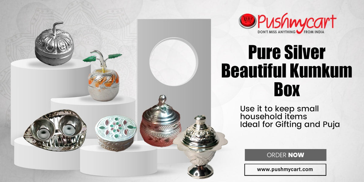 Pure Silver Beautiful Kumkum Box – PUSHMYCART
