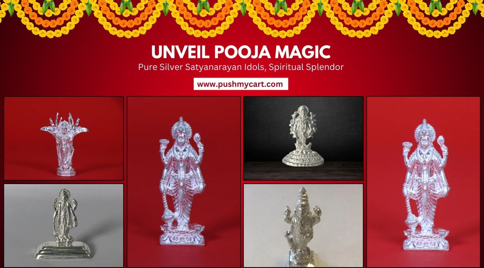 Unveil Pooja Magic: Pure Silver Satyanarayan Idols, Spiritual Splendor ...