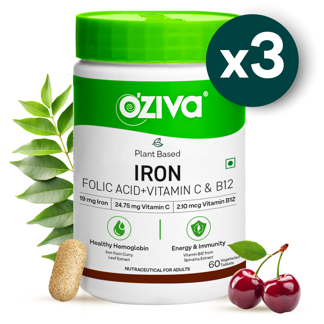 OZiva Iron, Folic Acid for Hemoglobin, Immunity & Energy – PUSHMYCART