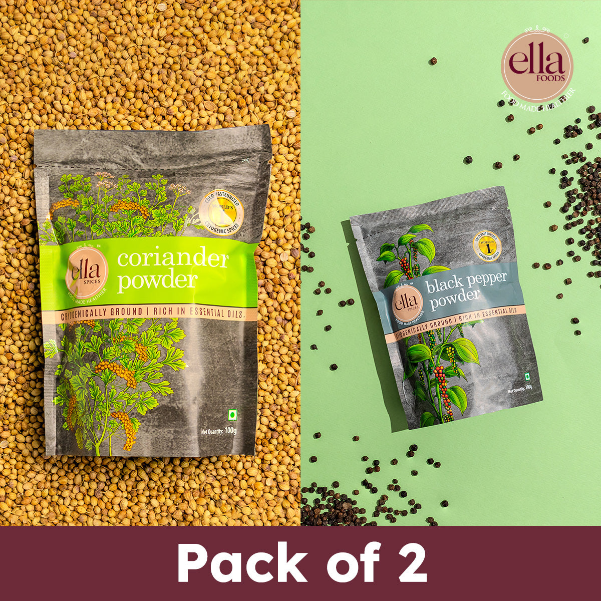 Ella Foods Coriander Powder & Black Pepper Powder – PUSHMYCART