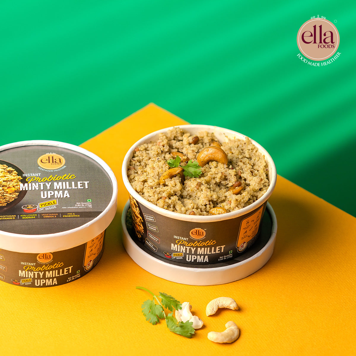 Ella Foods Probiotic Minty Millet Upma - Ready to Eat – PUSHMYCART