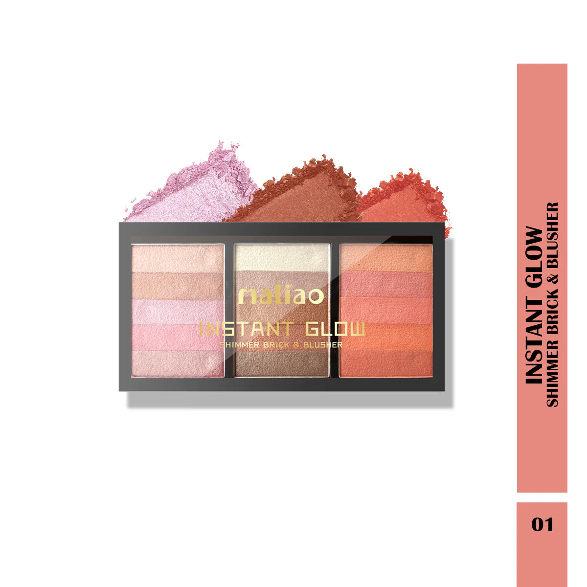 Maliao Instant Glow Shimmer Brick & Blusher Palette - Radiant Beauty in ...