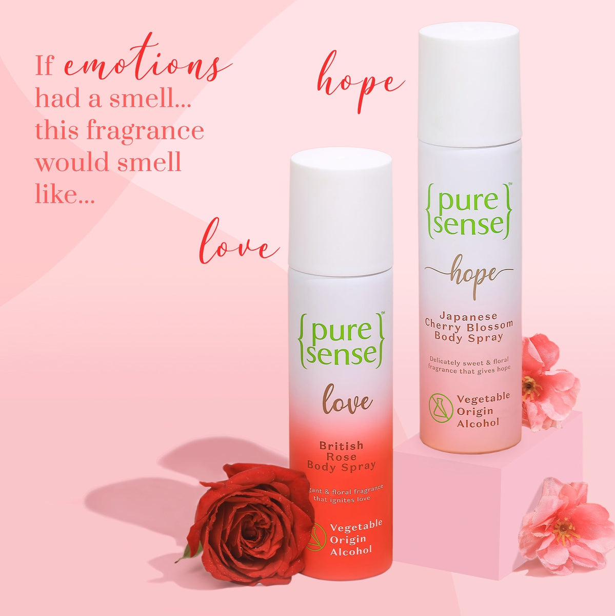 PureSense British Rose Body Spray & Japanese Cherry Blossom Body Spray ...