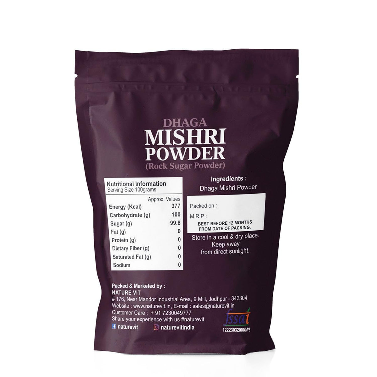 NatureVit Dhaga Mishri Powder Pure Rock Sugar Candy Powder – PUSHMYCART