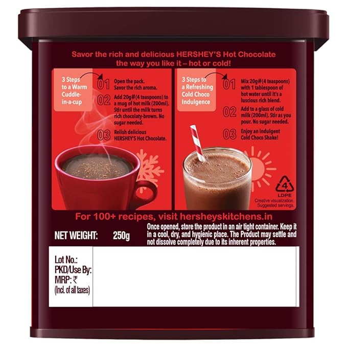 HERSHEY'S Hot Chocolate Drink Powder Mix 250 g – PUSHMYCART
