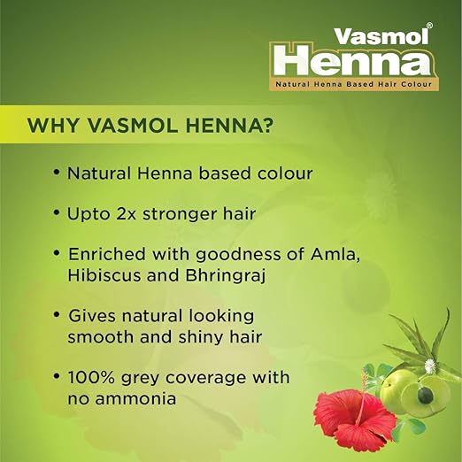 Vasmol Natural Henna Based Hair Colour, 10 gm – PUSHMYCART