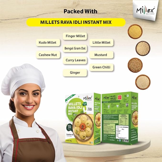 Millex Multi Millets Upma Mix & Millex Millets Rava Idli Instant Mix ...