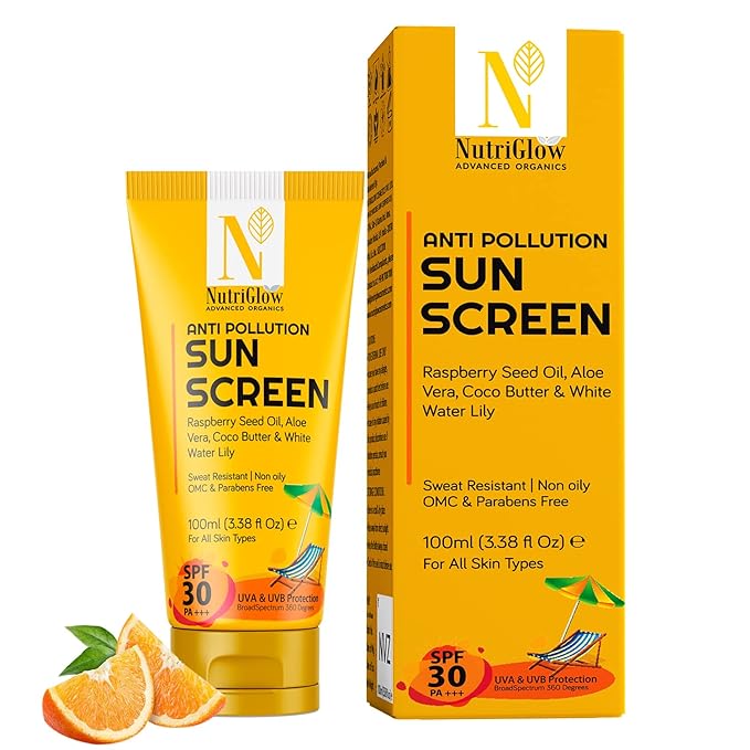 NutriGlow Advanced Organics Anti Pollution Sun Screen SPF 30 PA+++ With ...