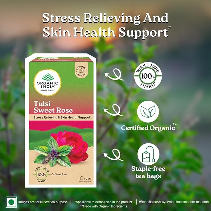 Organic India Tulsi Sweet Rose Tea bags – PUSHMYCART