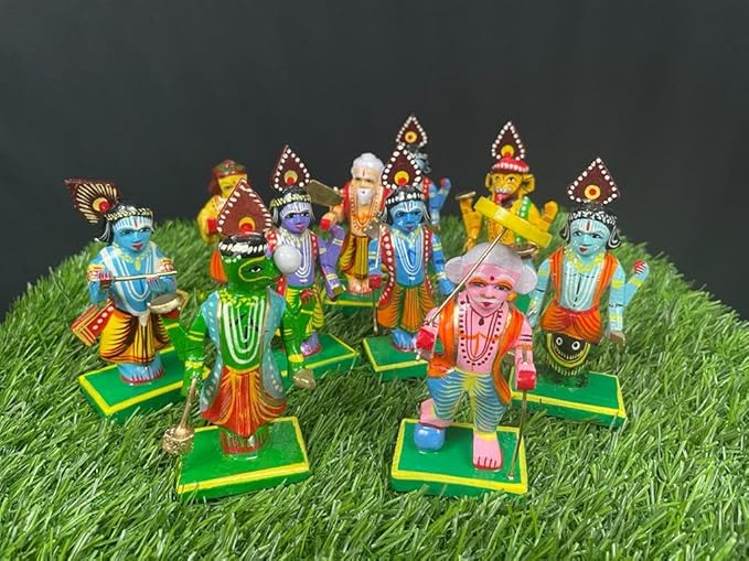 Wooden Vishnu Dashavataram Golu Navrathri Golu Dolls Set – PUSHMYCART