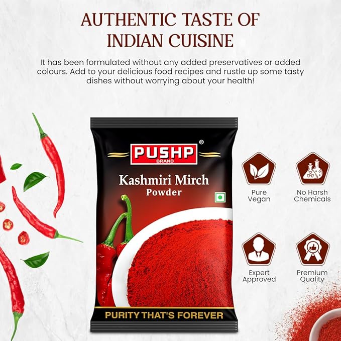 Pushp Brand Kashmiri Red Chilli Powder – PUSHMYCART