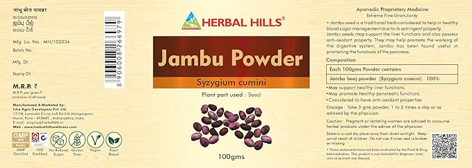 Herbal Hills Ayurveda Jambu Beej Powder – PUSHMYCART