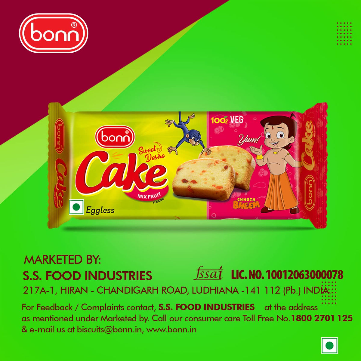 Bonn Sweet Desire Chota Bheem Eggless Mix Fruit Slice Cake – PUSHMYCART