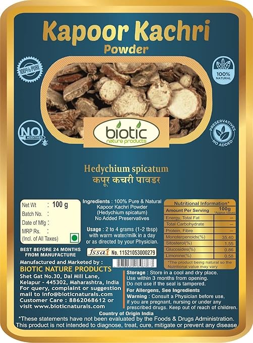 HDN Kapoor Kachri Powder (Hedychium Spicatum) Kapur Kachri/Ekangi/Spik ...