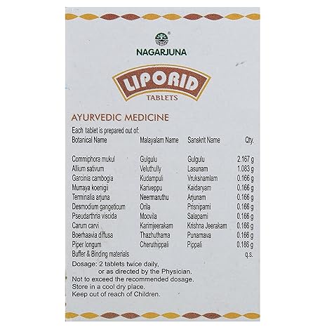 Nagarjuna Ayurveda Liporid Tablets – PUSHMYCART