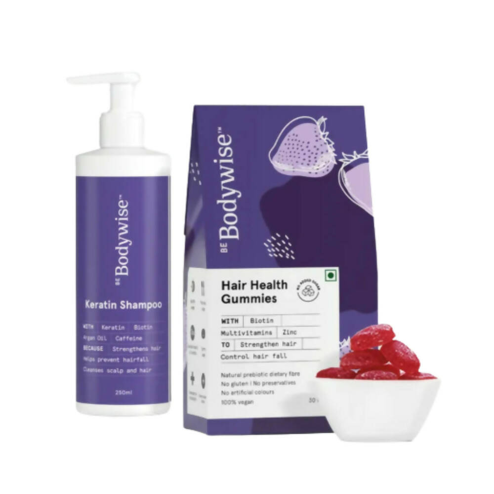 BeBodywise Hair Health Gummies and Keratin Shampoo 350g – PUSHMYCART