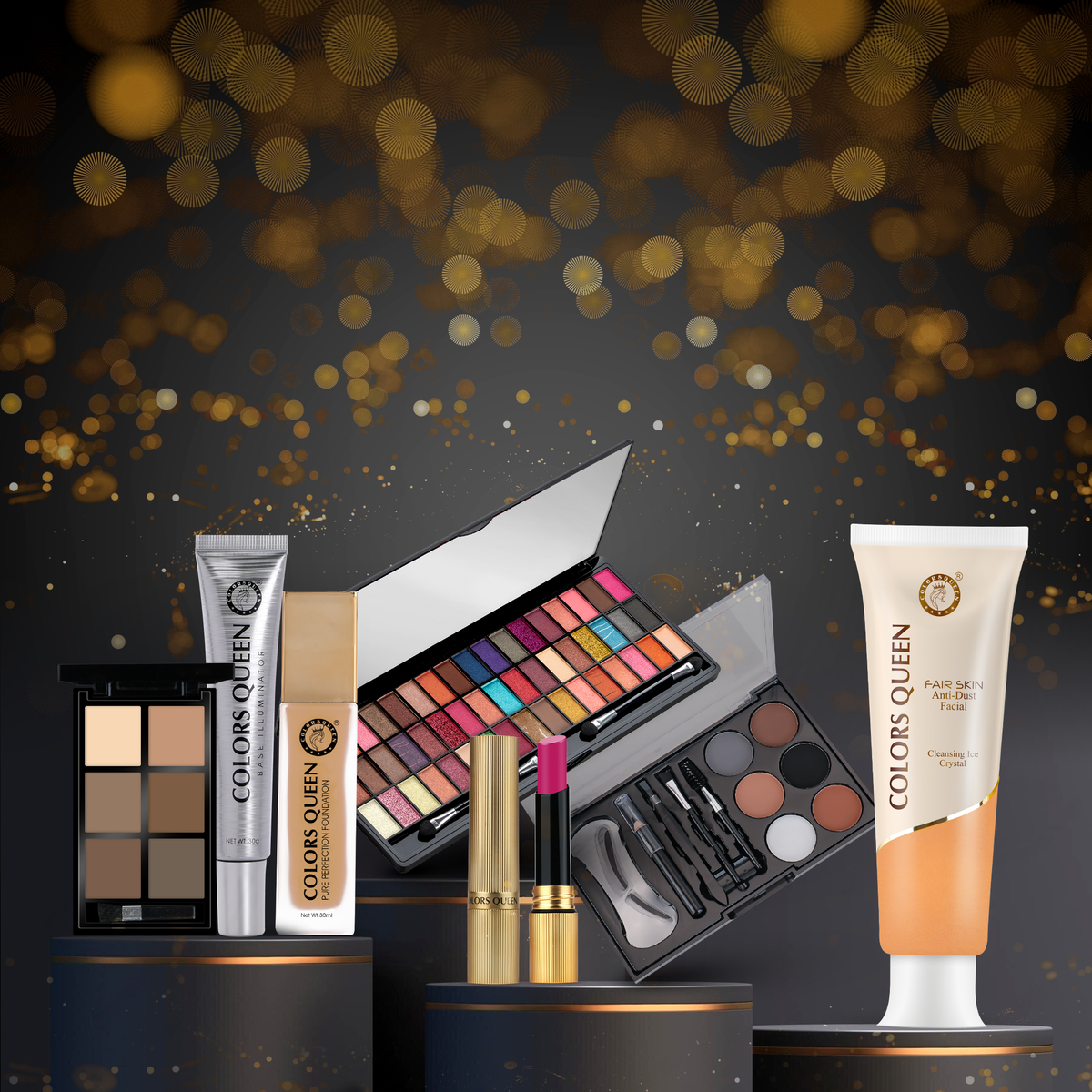 Colors Queen Glam Ready Bridal Makeup kit with Free 29 Brush Set ...