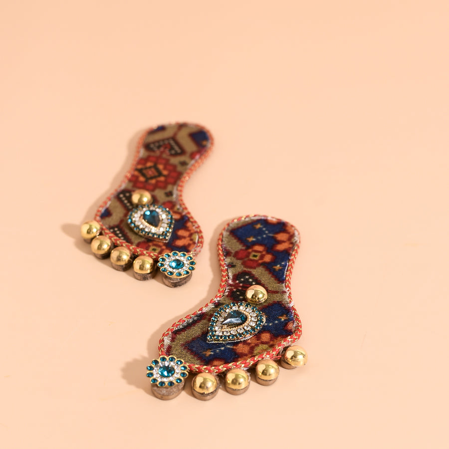 Samskara Home Rangeen Multi-Coloured Lakshmi Feet – PUSHMYCART