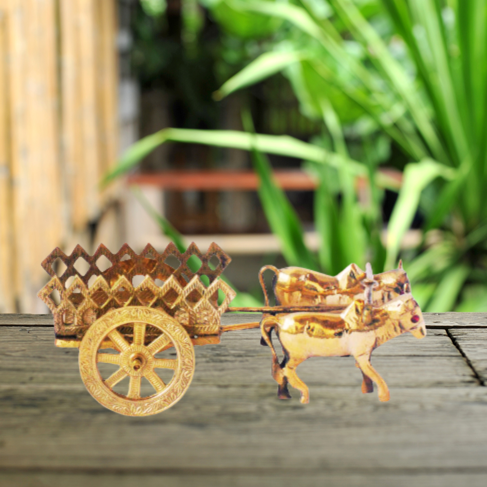 Brass Showpiece Bull Cart Statue 0.7Kg – PUSHMYCART