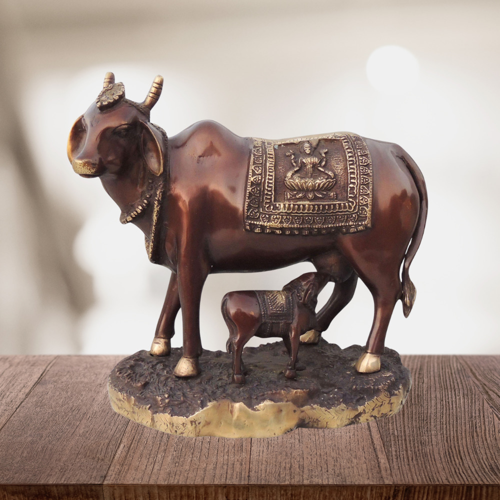 Brass Cow God Idol Statue 6.7Kg – PUSHMYCART