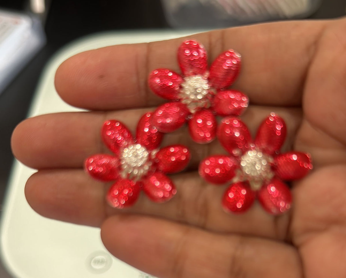 Pure Silver Red Color Flowers 9g (Pack of 3) – PUSHMYCART