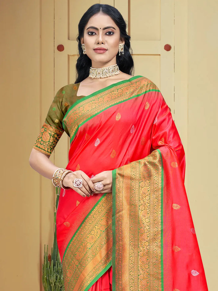 Deeva Sarees Dark Pink Silk Saree – PUSHMYCART