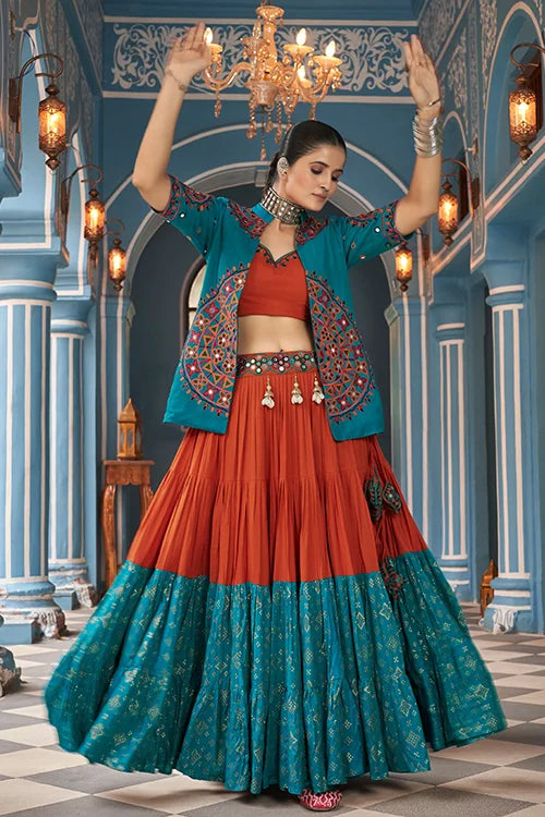 Shubhkala Garba Style Full Flair Navratri Special Jacket Style Chaniya ...