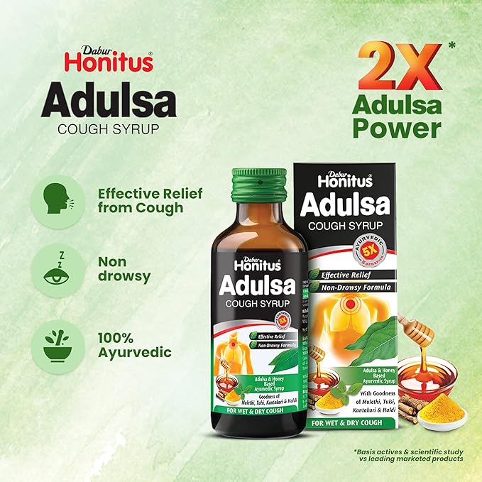 Dabur Honitus Adulsa Cough Syrup 100 ml Syrup – PUSHMYCART