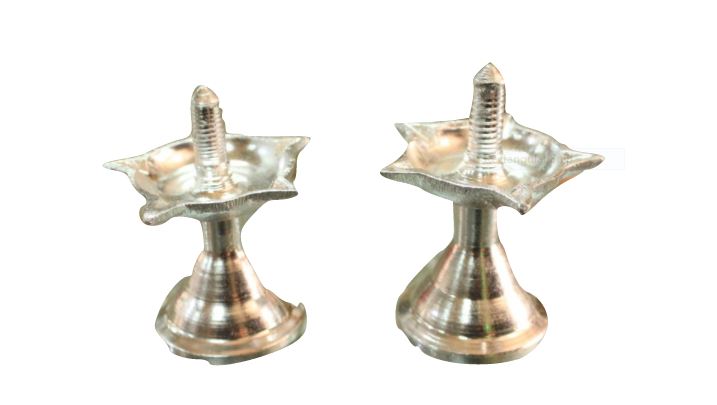 Buy Online Deepam Stands Set White Metal – PUSHMYCART
