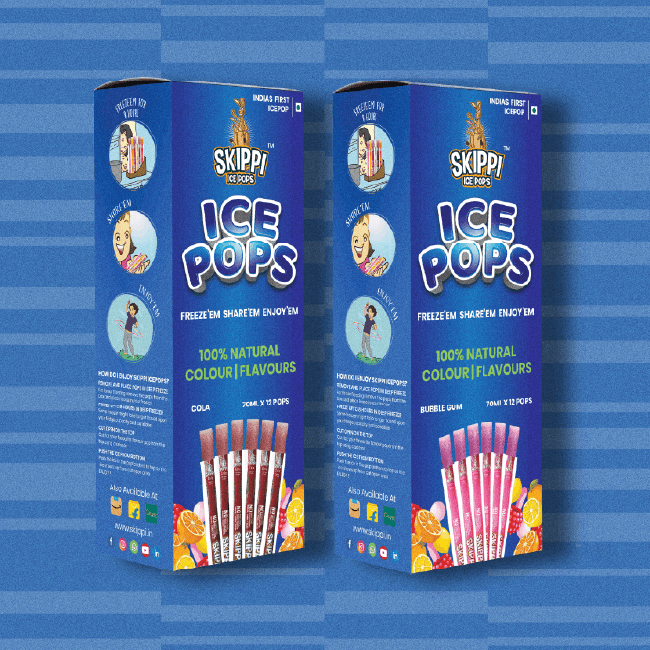 Skippi Ice Pops Bubble Gum | Cola Combo Flavor Skippi Natural Ice ...