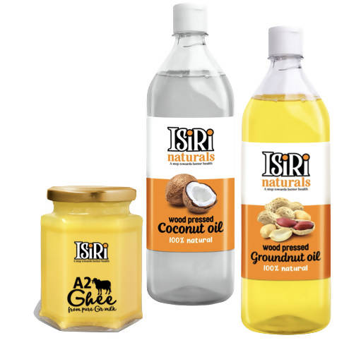 Isiri A2 Ghee + Coconut Oil + Groundnut Oil Combo – PUSHMYCART