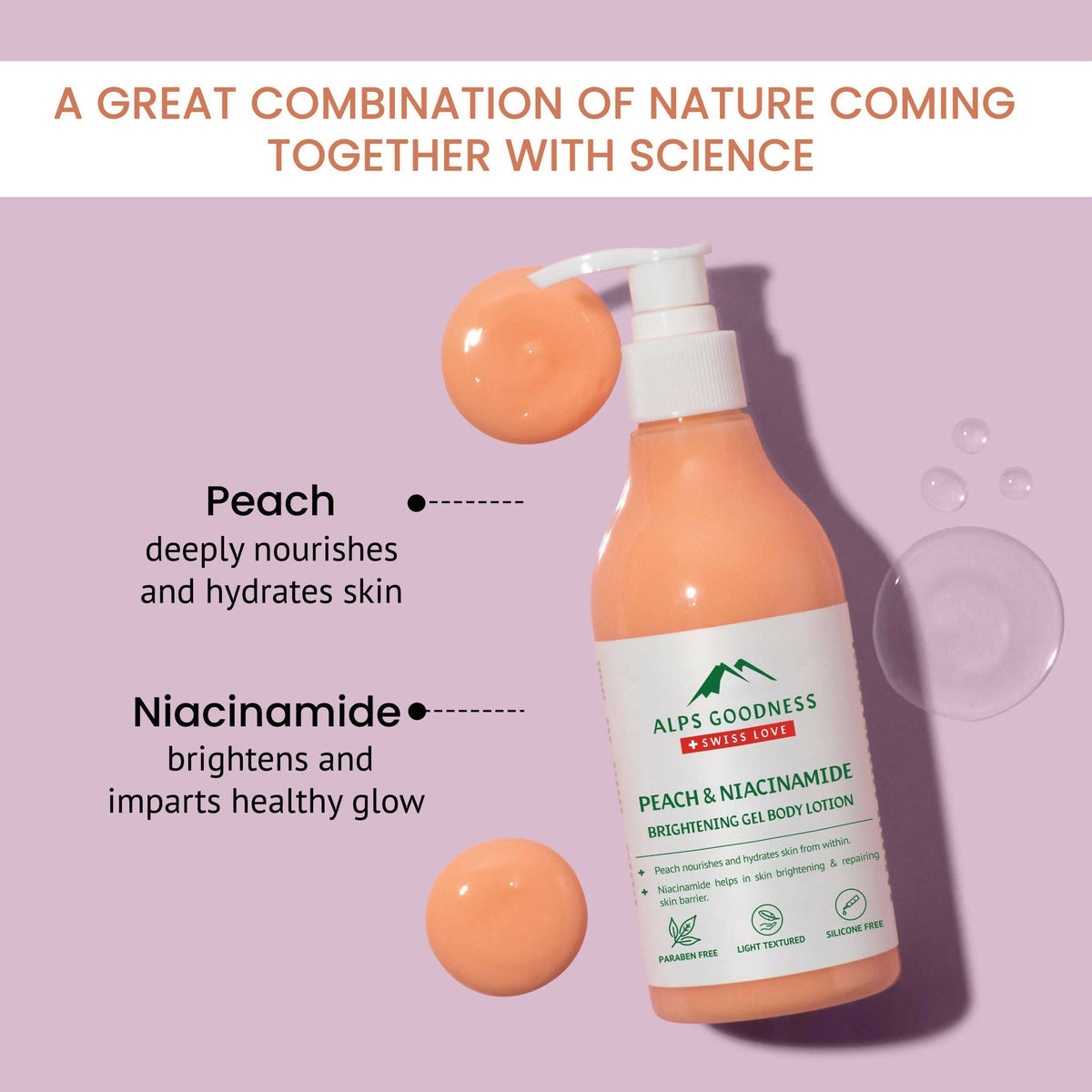 Alps Goodness Peach and Niacinamide Brightening Gel Body Lotion ...