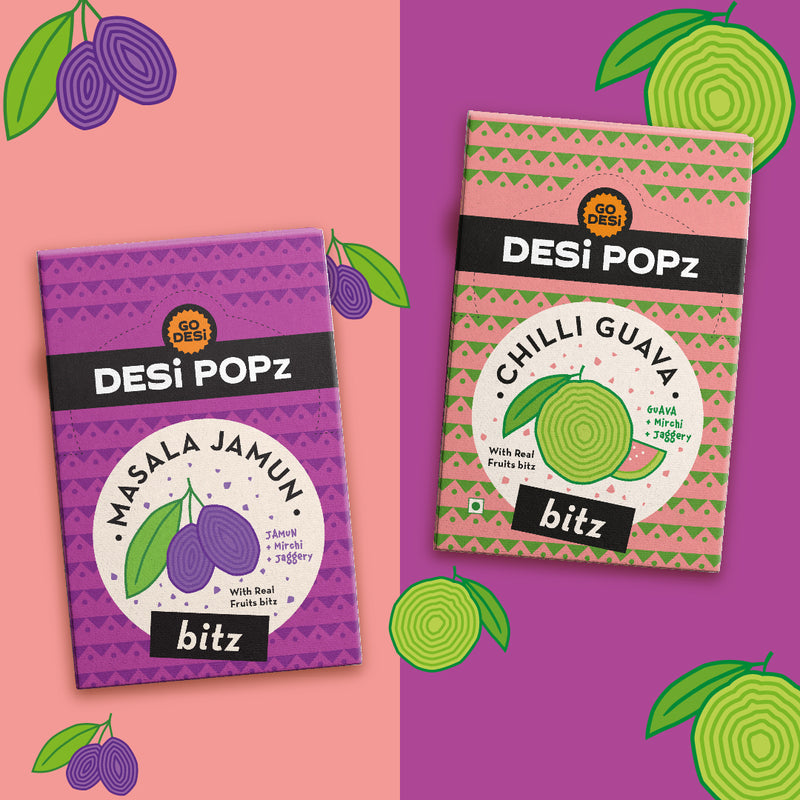 Go Desi POPz Real Fruit Bits Combo Masala Jamun and Chilli Guava Jagge ...