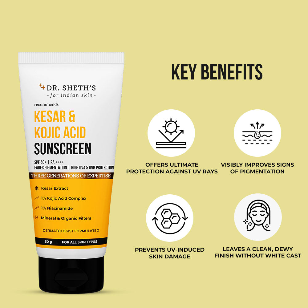 Dr. Sheth's Kesar and Kojic Acid Sunscreen 50g – PUSHMYCART