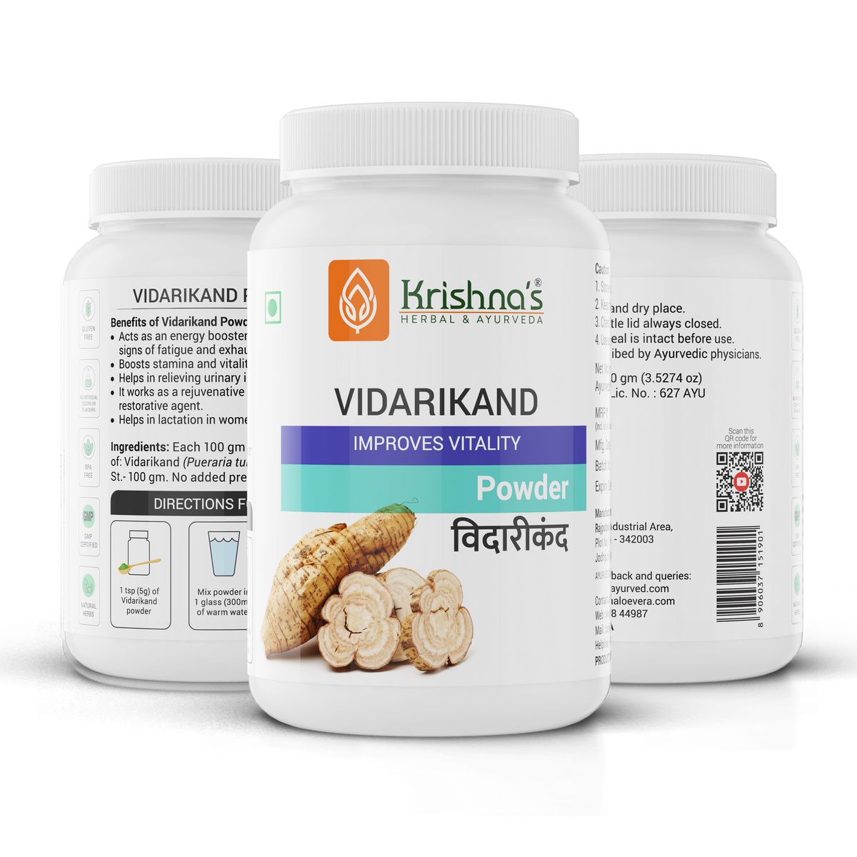Krishna's Herbal & Ayurveda Vidari Kand Powder 100g – PUSHMYCART