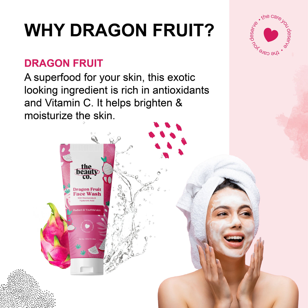 the beauty co Dragon Fruit Face Wash With Niacinamide and Hyaluronic A ...