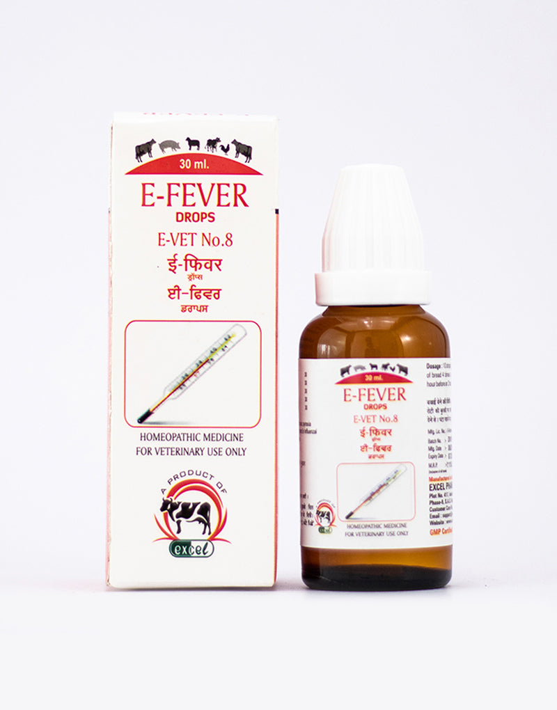 Excel Pharma E-Fever Drops E-Vet No-8 For Veterinary use – PUSHMYCART