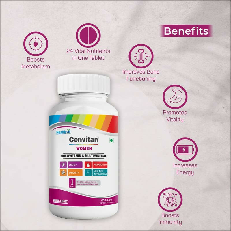 Healthvit Cenvitan Multivitamin Tablets for Women – PUSHMYCART