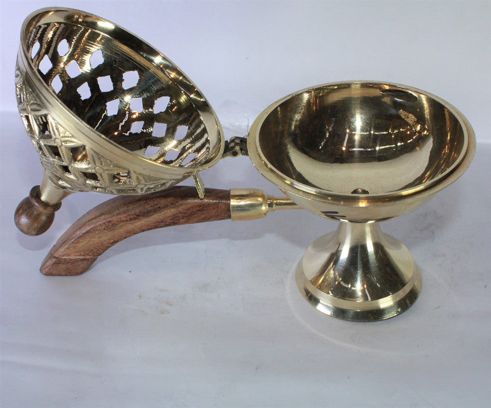 Brass Dhuna Dhoop Dani with Handle 341g – PUSHMYCART