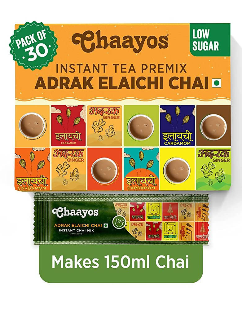 Chaayos Instant Adrak Elaichi Tea Premix |Low Sugar – PUSHMYCART