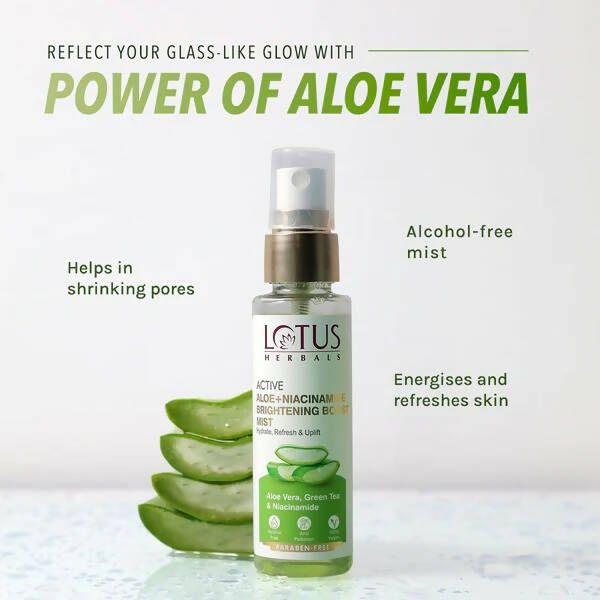 Lotus Herbals Active Aloe + Niacinamide Brightening Boost Mist – PUSHMYCART