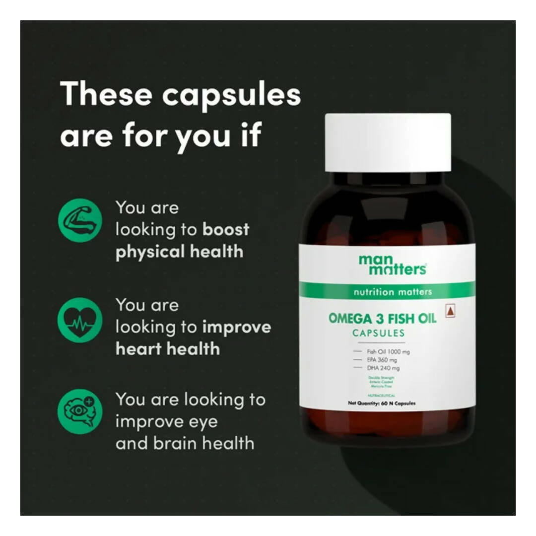 Man Matters Double Strength Omega 3 Fish Oil Softgel Capsules – PUSHMYCART