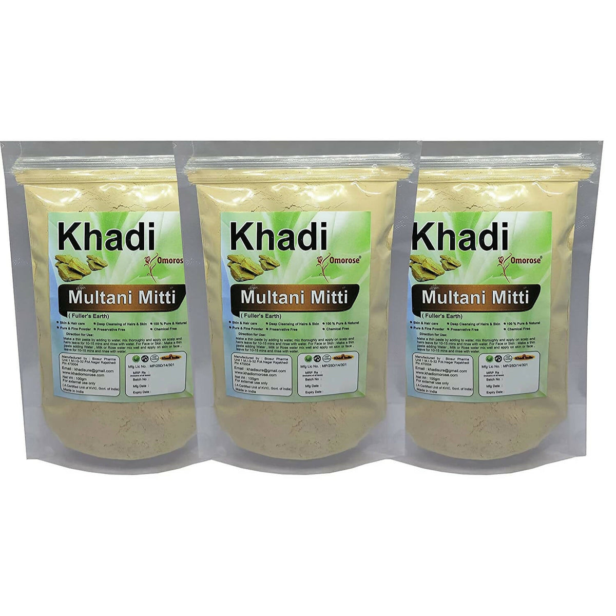 Khadi Omorose Multani Mitti Powder – PUSHMYCART