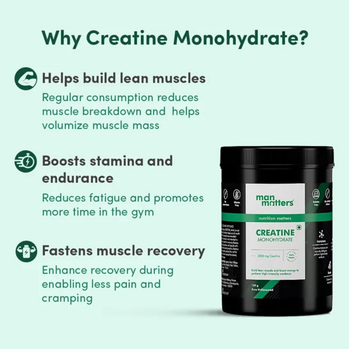 Man Matters Creatine Monohydrate Powder – PUSHMYCART