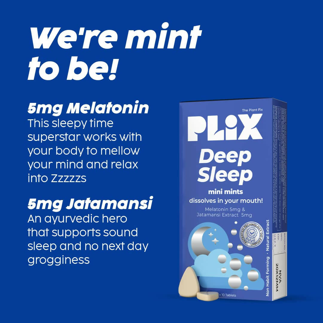 PLIX The Plant Fix Melatonin Deep Sleep Oral Dissolving Mini Mints Eff ...