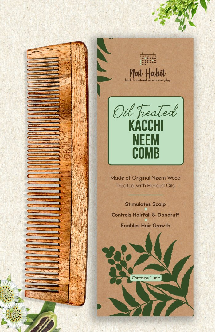 Nat Habit Dual Tooth Kacchi Neem Comb 50g – PUSHMYCART