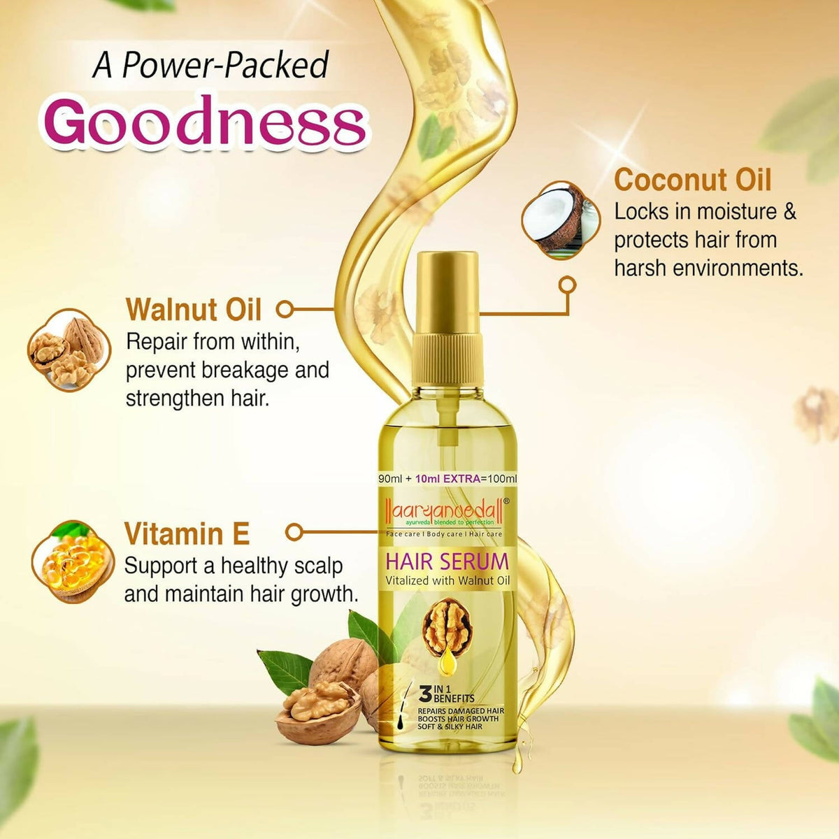 Aaryanveda Hair Serum Vitalized with Walnut Oil – PUSHMYCART